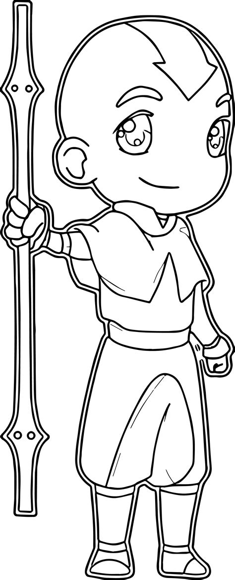Chibi Aang Avatar Aang Coloring Page