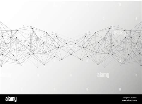 Geometric Abstract Background With Connected Line And Dots Structure