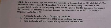 Q1 In The Armstrong Type Fm Transmitter Shown In Our