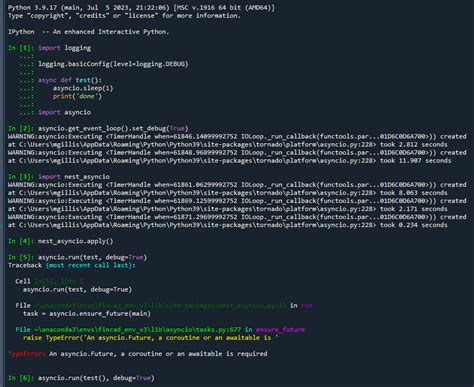 console asyncio await not working · issue 21126 · spyder ide spyder
