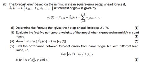 b the forecast error based on the minimum mean