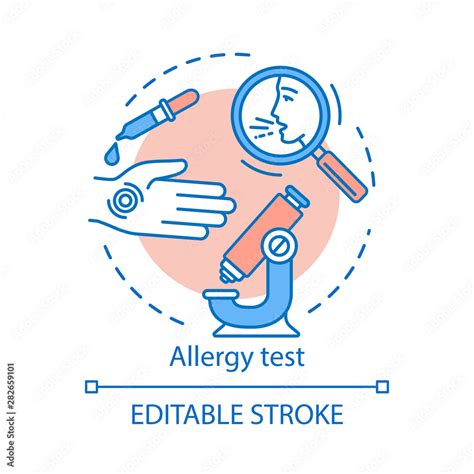 Allergy Test Concept Icon Allergic Reaction Diagnosis Idea Thin Line Illustration Symptoms