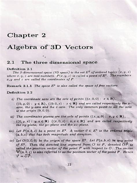 Algebra Of 3d Vectors Pdf