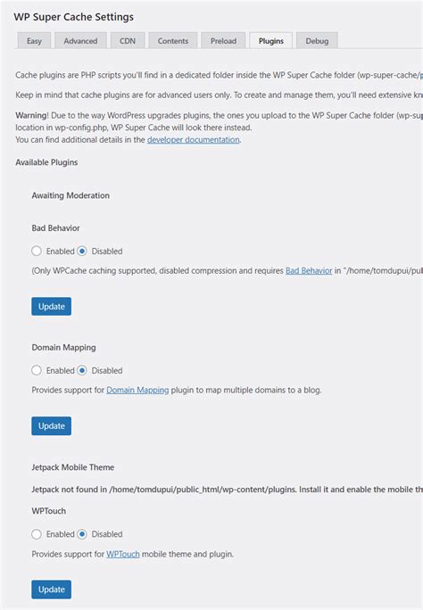 The Ideal WP Super Cache Settings 2025 All Tabs