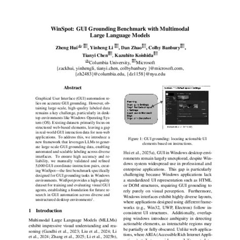 Winspot Gui Grounding Benchmark With Multimodal Large Language Models