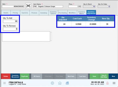 modify inventory levels exatouch knowledge base