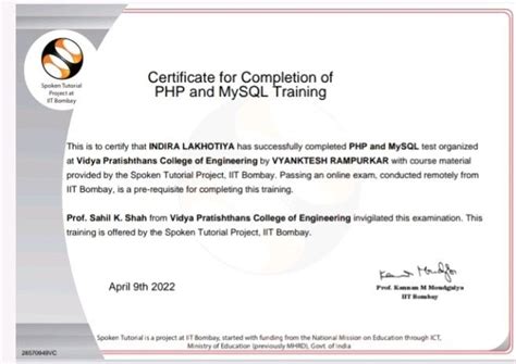 Indira Lakhotiya On Linkedin Linkedinposts Mysql Php Iitbombay Spokentutorial