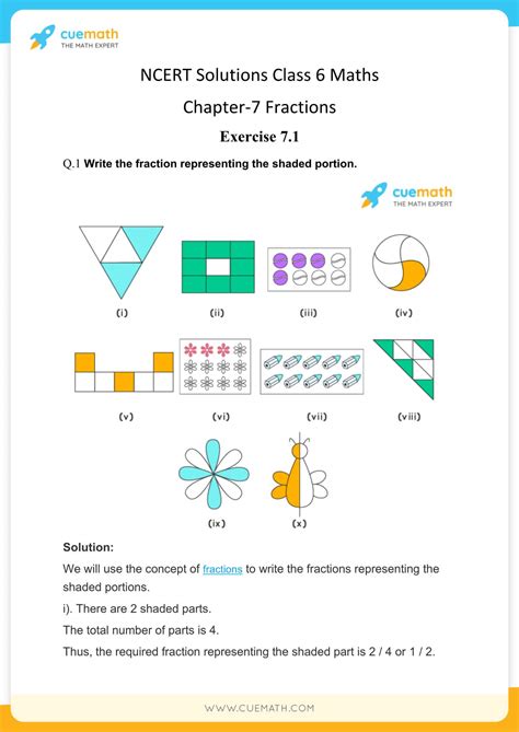 NCERT Solutions For Class 6 Maths Chapter 7 Exercise 7 1 Fractions
