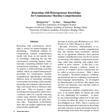Reasoning With Heterogeneous Knowledge For Commonsense Machine