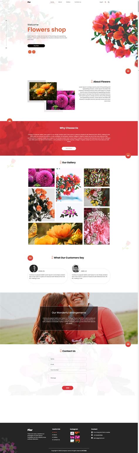 鲜花店网页制作html，鲜花售卖网站html5模板 17素材网