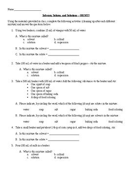 Solutions Suspensions Colloids Lab By Creatively Stephany TpT