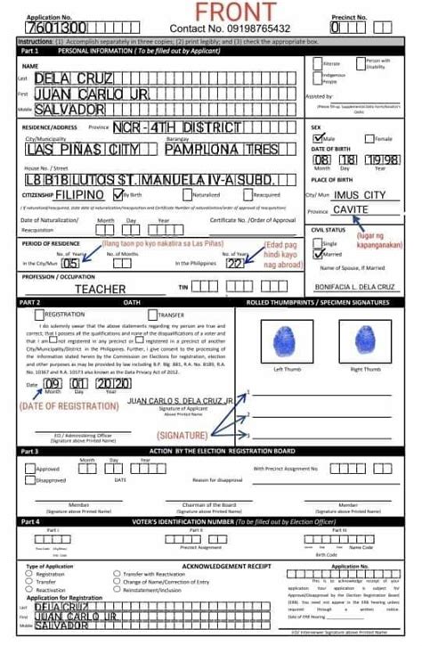 Panuto Sa Tamang Pag Fill Out Comelec Ng Las Piñas City