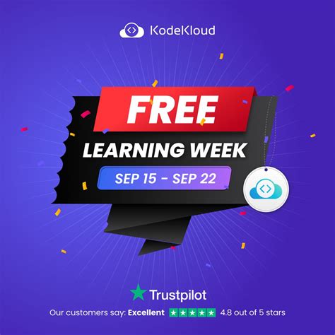 Free Learning Week On Kodekloud Is Coming 👇 👉 Sign Up Here [link In Comments] 🗓️ 15th Sept