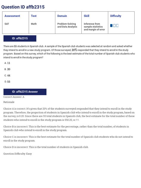 Inference From Sample Statistics And Margin Of Error Answers Pdf Statistical Inference