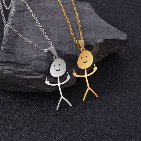Necklaces Friendship Necklaces For 2 Fish Stick Figure Necklace