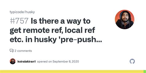 Is There A Way To Get Remote Ref Local Ref Etc In Husky Pre Push