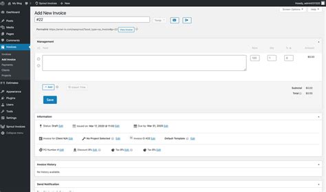 Creating An Invoice With Sprout Invoices Inmotion Hosting