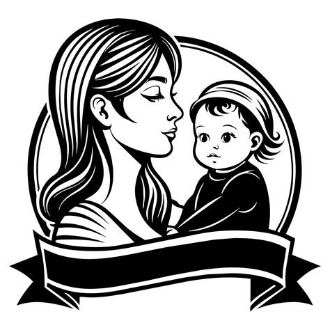 Mother Day Black Line Style Art Vector Art At Vecteezy