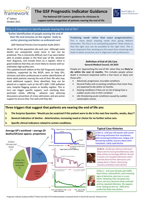 The Gsf Prognostic Indicator Guidance