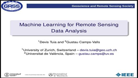 Machine Learning For Remote Sensing Data Analysis IEEETV