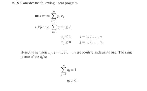 Solved 5 15 Consider The Following Linear Program Maximize