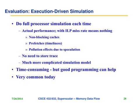 Ppt Csce 432832 High Performance Processor Architectures Memory Data