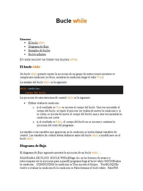 Guia02 Bucle While Python Pdf Flujo De Control Ciencias De La Computación
