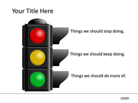 Powerpoint Slide Traffic Signal Diagram Multicolor 3 Lights Mp