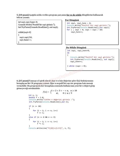 Algoritma Ve Programlama Dersi Vize Soruları Ve Cevapları Sayfa 5