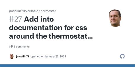 Add Into Documentation For Css Around The Thermostat Front Component · Issue 27 · Jmcollin78