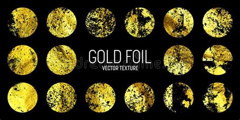Grunge Gold Foil Shiny Handmade Circles Golden Glittering Texture