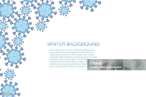 흰색 배경에 파란색 눈송이크리스마스 카드 격리된 눈송이 아이콘입니다 빈 용지 모양입니다 겨울 만화 평면 일러스트 공간을 복사합니다 휴일 무늬 배너 프레임 인사말 카드 디자인