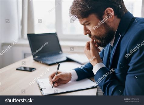 Business Man Working Table Stock Photo 1177022878 Shutterstock