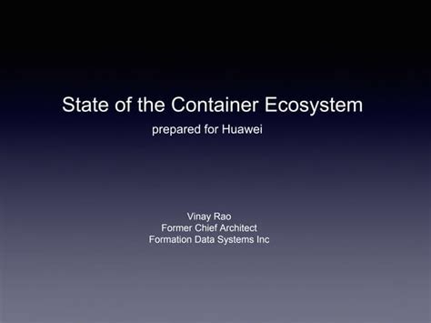 State Of The Container Ecosystem Ppt
