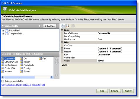 Column Fixing Infragistics Aspnet™ Help