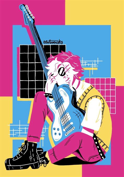 A Person Sitting On The Ground With A Guitar In Front Of Their Face And Head