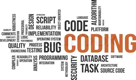 A Word Cloud Of Coding Related Items Stock Vector Colourbox