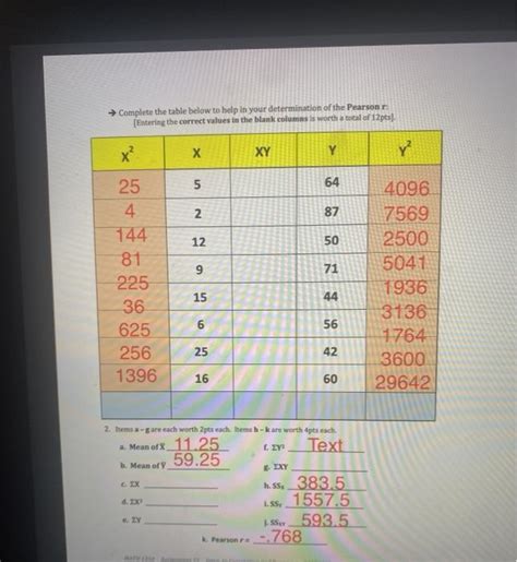 solved → complete the table below to help in your
