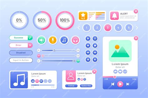 Premium Vector Gradient Colorful Web Button Set