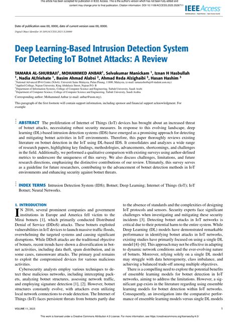 pdf deep learning based intrusion detection system for detecting iot