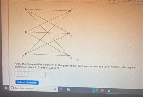 Solved Detai 15 Р B E 12 D Apply The Cheapest Link Algorithm