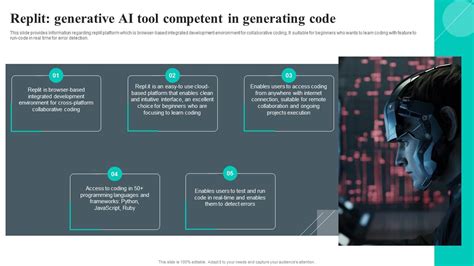 Most Powerful Generative AI Tools Replit Generative Ai Tool Competent AI SS V PPT Template