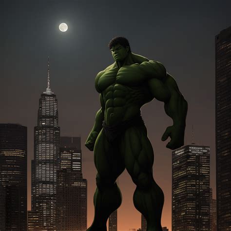Ai Art By Sarahvisionary Hulk Towering Over The Cityscape