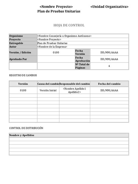 Formato Pruebas Unitarias Pdf