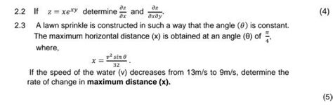 Solved 2 2 If Z Xexy Determine Xz And Xyz 2 3 A Lawn Chegg Com