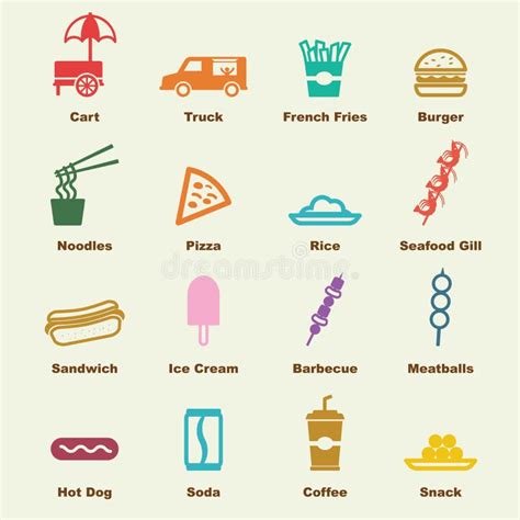 Street Food Elements Stock Vector Illustration Of Grill 57510834