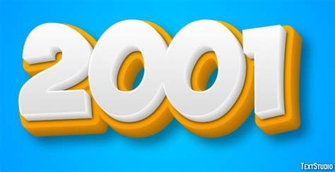 2001 Efecto De Texto Y Diseño De Logotipos Número