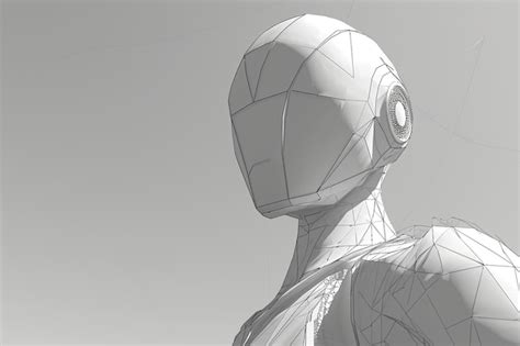 Premium Photo Wireframe Robot