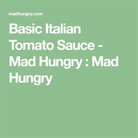 Basic Italian Tomato Sauce Italian Tomato Sauce Basic Italian