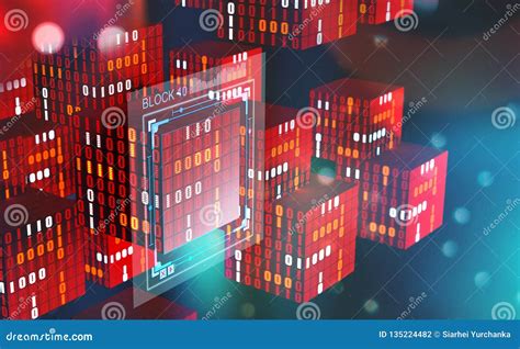 Blockchain Technology Information Blocks In Digital Space
